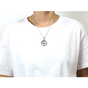 COSUMOSU Inverted Pentacle Devil star 925 Sterling Silver Pendant Charm (Snack)