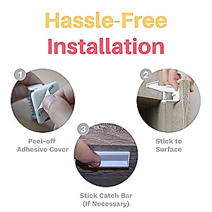 Cabinet Locks Child Safety Latches - Baby Proofing Cabinets & Drawers Locks - Child Proof Your Home - No Drilling & No Tools Required! (8 Pack)