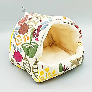 Winter Parrot Cage Hideaway Cave House Hut Birdcage Perch Swing Hammock Bird Hanging Nest for Lovebirds Parakeet Finches Cockatiel Cockatoo, 15cmx15cmx14.5cm