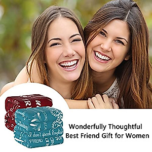 Best Friend Blanket BFF Gifts for Women 50"x60"Luxurious Friends Blanket with Loving Messages for Best Friend Birthday Gifts for Women Unique Snuggly Soft Fleece Blanket