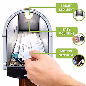 Motion Sensitive Mailbox LED Light - Portable Universal Magnetic Interior LED Light with Motion Sensor for Mailbox Lighting - Illuminates Your Mailbox for Enhanced Visibility at Night