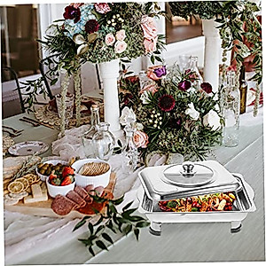 Homoyoyo 1pc Buffet Tray Heated Suit Snack Set Pan with Lid Chafing Trays Warming Tray with Lids Buffet Food Trays Simple Tray Kitchen Food Holder Classic Food Holder Steam Chocolate Plate