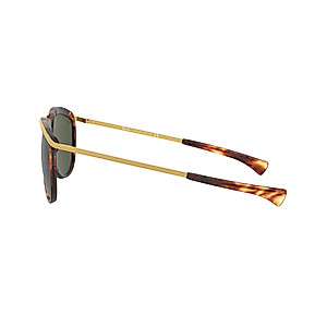 Ray-Ban RB2219 Olympian Aviator Sunglasses, Striped Havana/G-15 Green, 59 mm