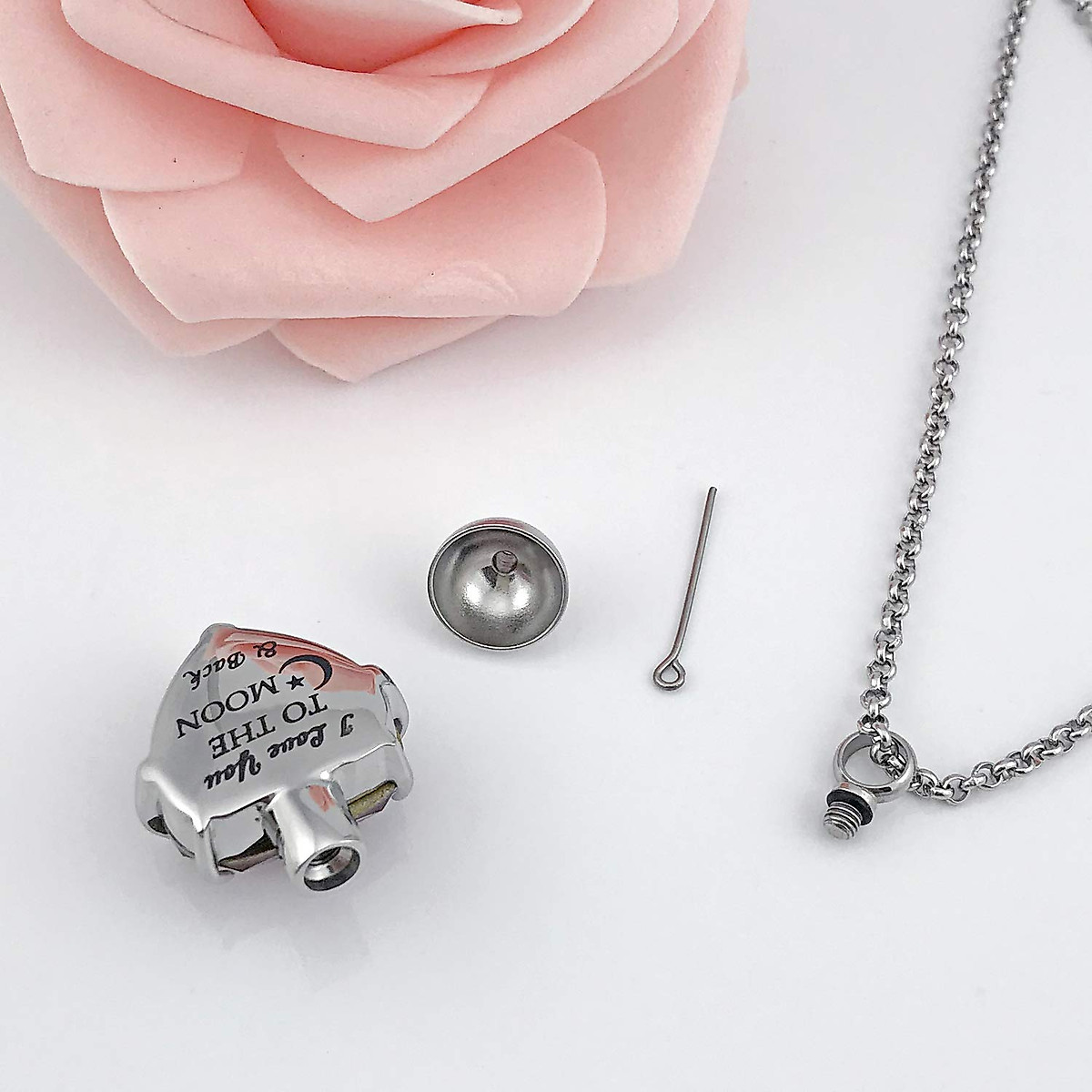 YOUFENG Urn Necklaces for Ashes Always in My Heart Heart Cremation Jewelry Memorial Pendant Birthstone Necklace (March URN)