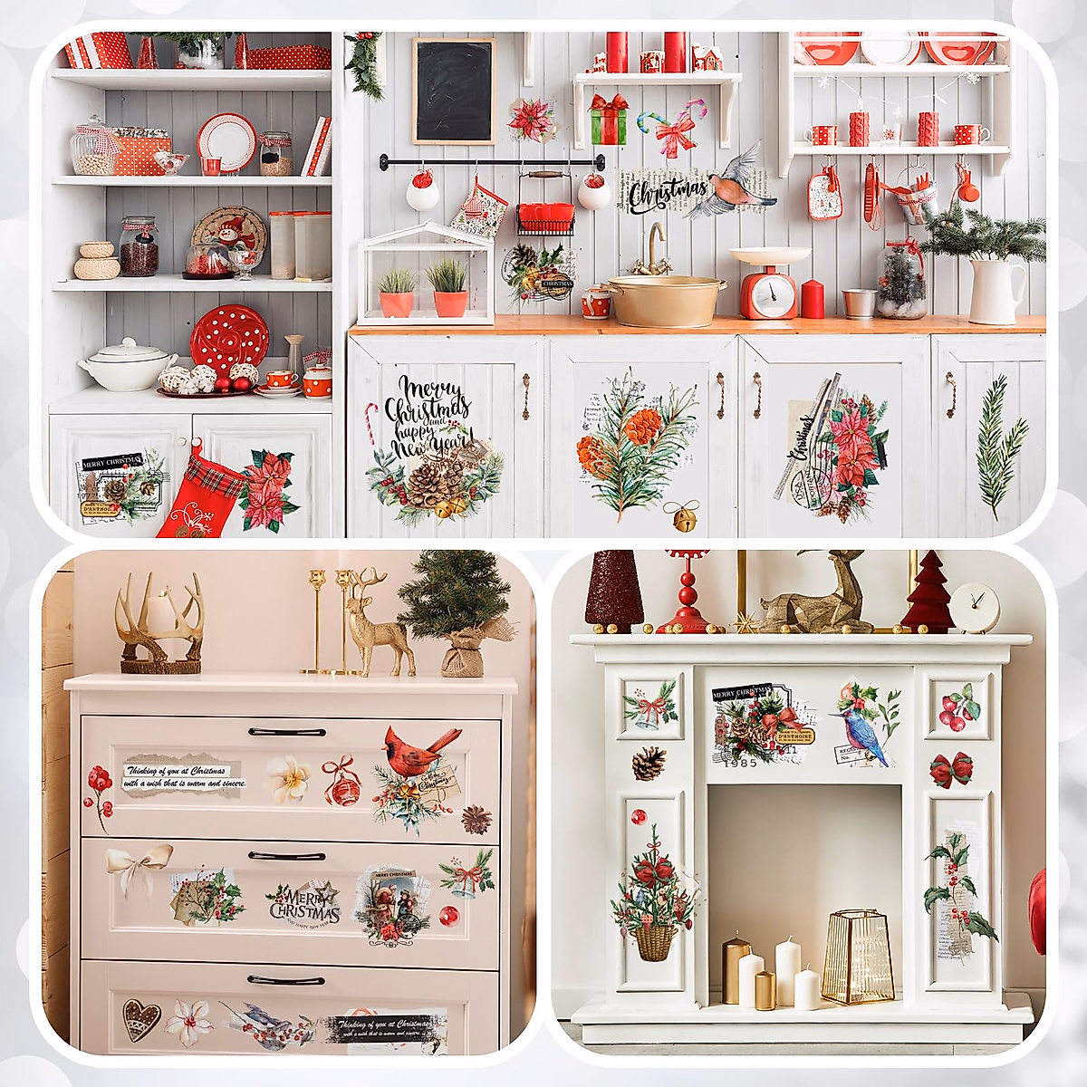 Lincia 10 Sheets Easter Day Rub on Transfers for Crafts and Furniture Bunny Rub on Transfers Stickers for Wood DIY Home Decals Craft 5.91 x 11.81(Fresh Style)(Floral Holiday)