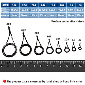 FREE FISHER Rod Repair Kit Rod Tip Repair Kit Ceramics Tips Stainless Steel Carbon Spinning Rod Guides Fishing Rod Repair Kit 75pcs 8 Sizes