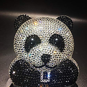 Panda Shaped Handbag Purse Women Diamond Clutch Animal Shaped Bling Evening Bag
