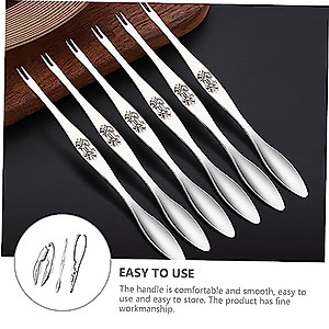 DOITOOL 3pcs Crab Eating Tool Household Tool Set Stainless Steel Forks Oyster Crackers Crab Crackers Nut Crackers Seafood Opener Tools Crab Leg Clamp Efficient Crab Tong Crab Leg Crackers