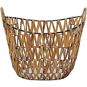 The Novogratz Metal Storage Basket with Handles, 20" x 15" x 16", Brown
