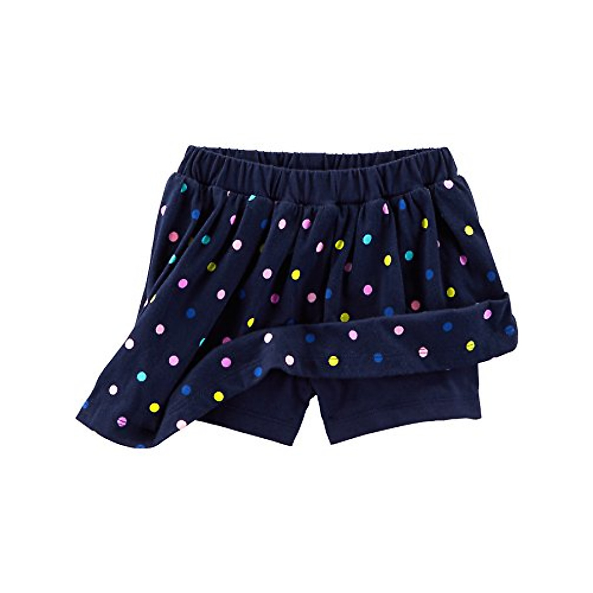 Simple Joys by Carter's Toddler Girls' Knit Scooters (Skirt with Built-in Shorts), Pack of 2, Navy Dots/Pink, 5T