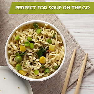 NYHI Kraft 50 Pack 16 oz White Paper Bowls Soup Storage Containers With Lids Insulated Take Out Disposable Food Storage Cups For Hot Cold Foods To Go Bowls With Vented Lids