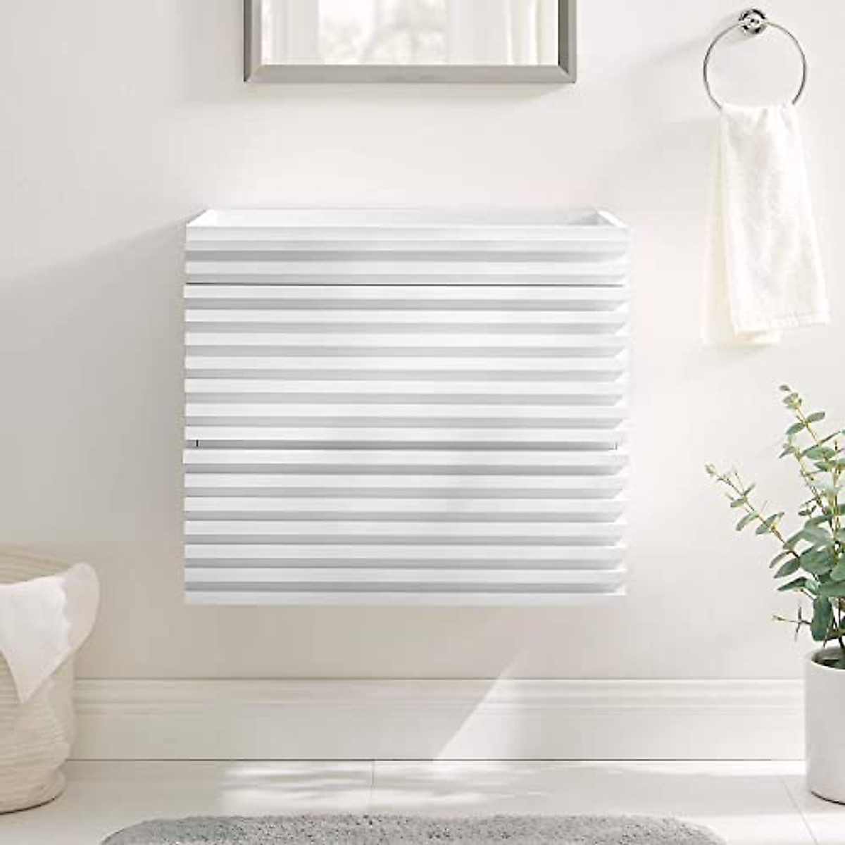 Modway Render 23.5" MDF Wood Wall-Mount Bathroom Vanity Cabinet in White