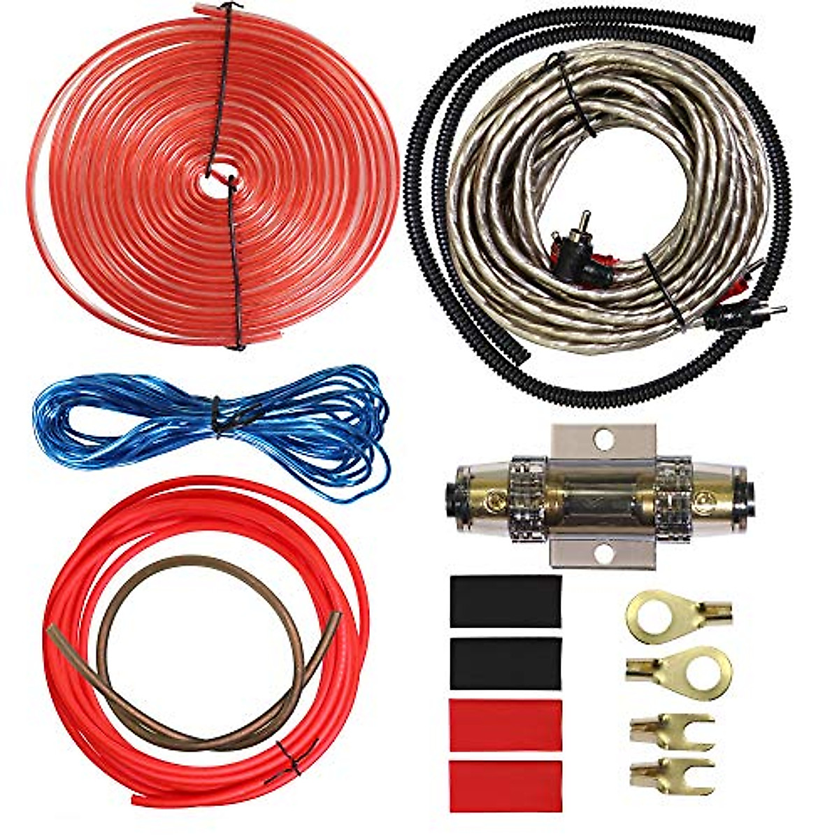 4 Gauge Car Amp Audio Wiring Kit – Welugnal A Car Amplifier subwoofer Wiring Install kit Helps You Make Connections and Brings Power to Your Radio, Subwoofers and Speakers Amp Power Wire