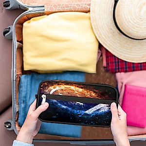 American Football Galaxy Space Travel Toiletry Bag Dopp Kit for Women Girls Nurse Sport Ball Portable Men Shaving Bag Zipper Makeup Cosmetic Bag Organizer Pouch Bathroom Toiletry Kit