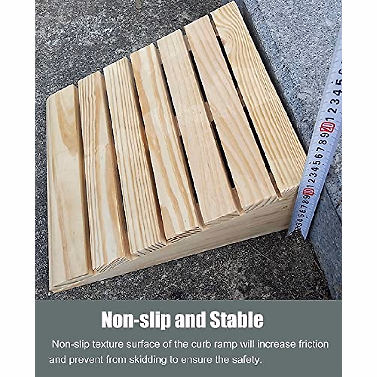 SZYDKJ 5-8in Rise Wooden Wheelchair Ramp Wheelchair Ramp with Slip-Resistant Surface, Threshold Ramp for Home/Front Door/Yard/Doorways,Wheelchairs Walkers Car Motorcycle Entry Sill Steps Transition Ra