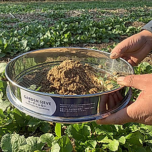 Soil Sifter 12" (1/4”Mesh Screen)-Sieve for Sand Rocks Dirt Compost