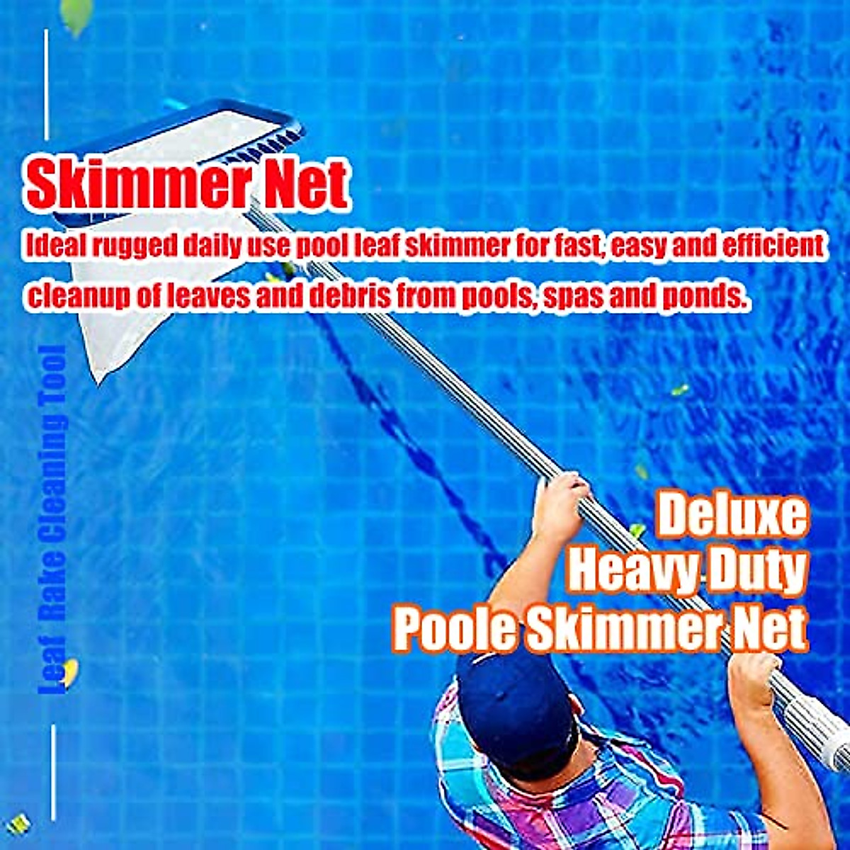 katikies Daveyspa Pool Skimmer Net,Ultra Fine Mesh Rake, Swimming Pool Leaf Skim Net for Cleaning Silt, Sand, Pollen,Bugs (20 Inches-White)