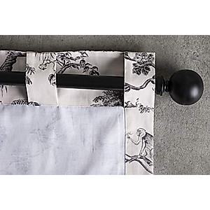 Maison d' Hermine Tailored Curtain 100% Cotton Easter One Panel 50"x108" Curtains, Easy Hanging with a Rod Pocket & Loop for Living Rooms Bedrooms Offices, Bonobo - Grey - Spring/Summer