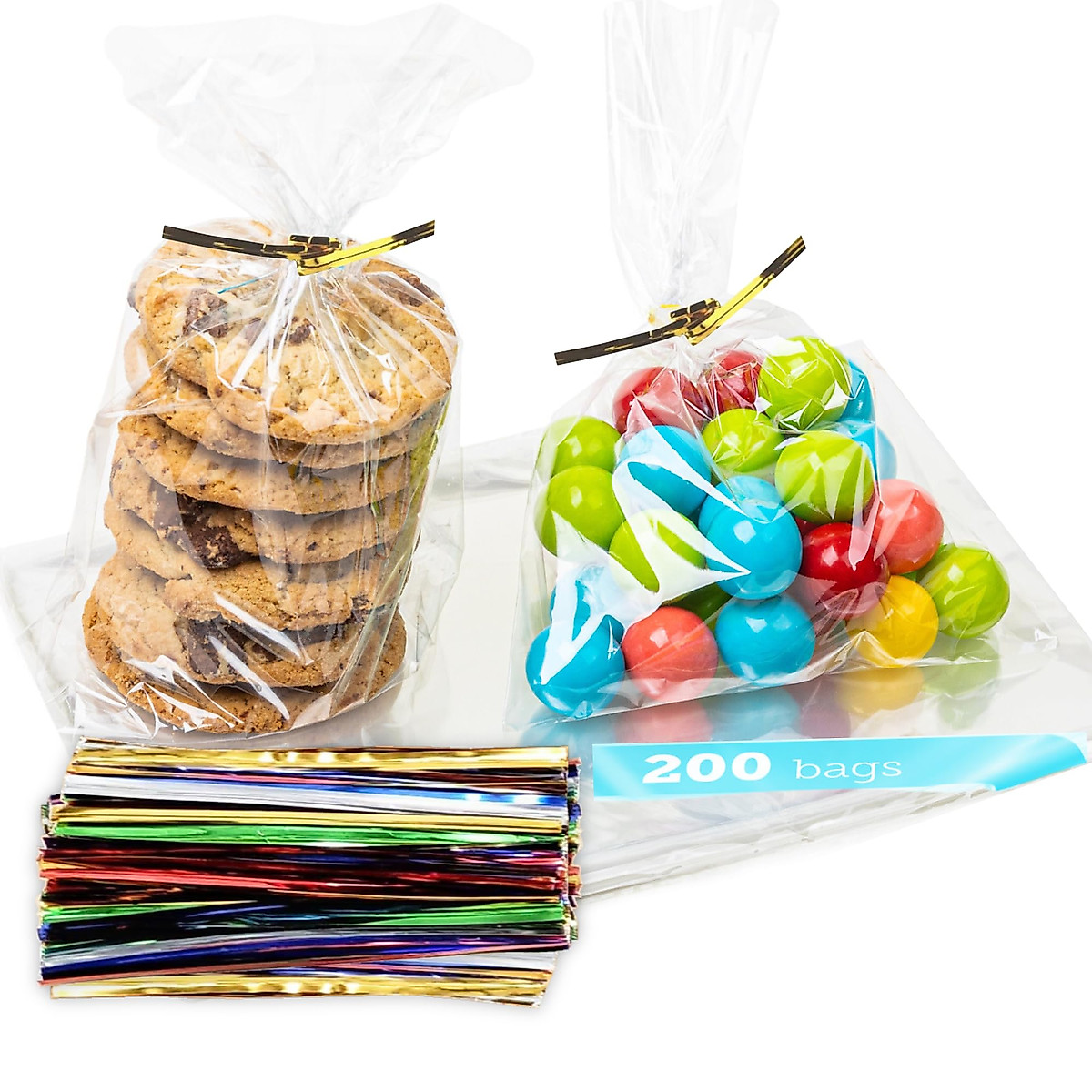 200 Pcs 6x9 Clear Flat Cello/Cellophane Treat Bags for Gift Wrapping, Thick OPP Plastic Bags for Wedding Cookie Birthday Cake Pops Gift Candy Buffet Supplies