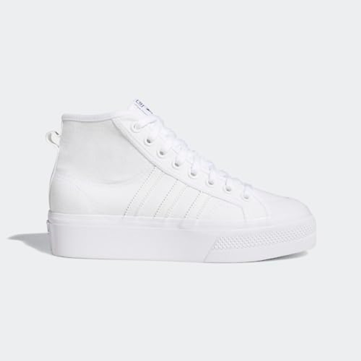 adidas Originals womens Nizza Platform Mid Sneaker, White/White/White, 8.5 US