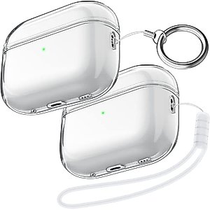 Foweroty Compatible Airpods Pro 2/1 Case Clear, Soft TPU Transparent Protective Cover for Women Men Shockproof iPods Pro 2 Case Skin for Airpods Pro 2/1 Charging Case，Clear