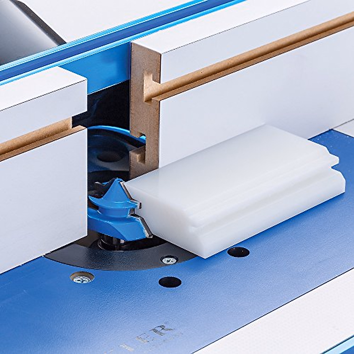 Rockler Router Bit Set Up Jigs for 45 Degree Lock Miter Bits – Jig Works for 3/4” Stock on One Side & 5/8” on Other – High-Quality HDPE Miter Router Bit - Lock Miter Router Bit Measure 2" x 3-7/8" x 3/4"