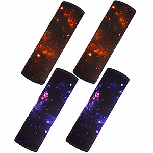 4 Pieces Seat Belt Cover for Kids Soft Car Shoulder Strap Pad Safety Belt Cushion Baby Car seat Neck Pads in Different Starry Sky Design for Boys and Girls