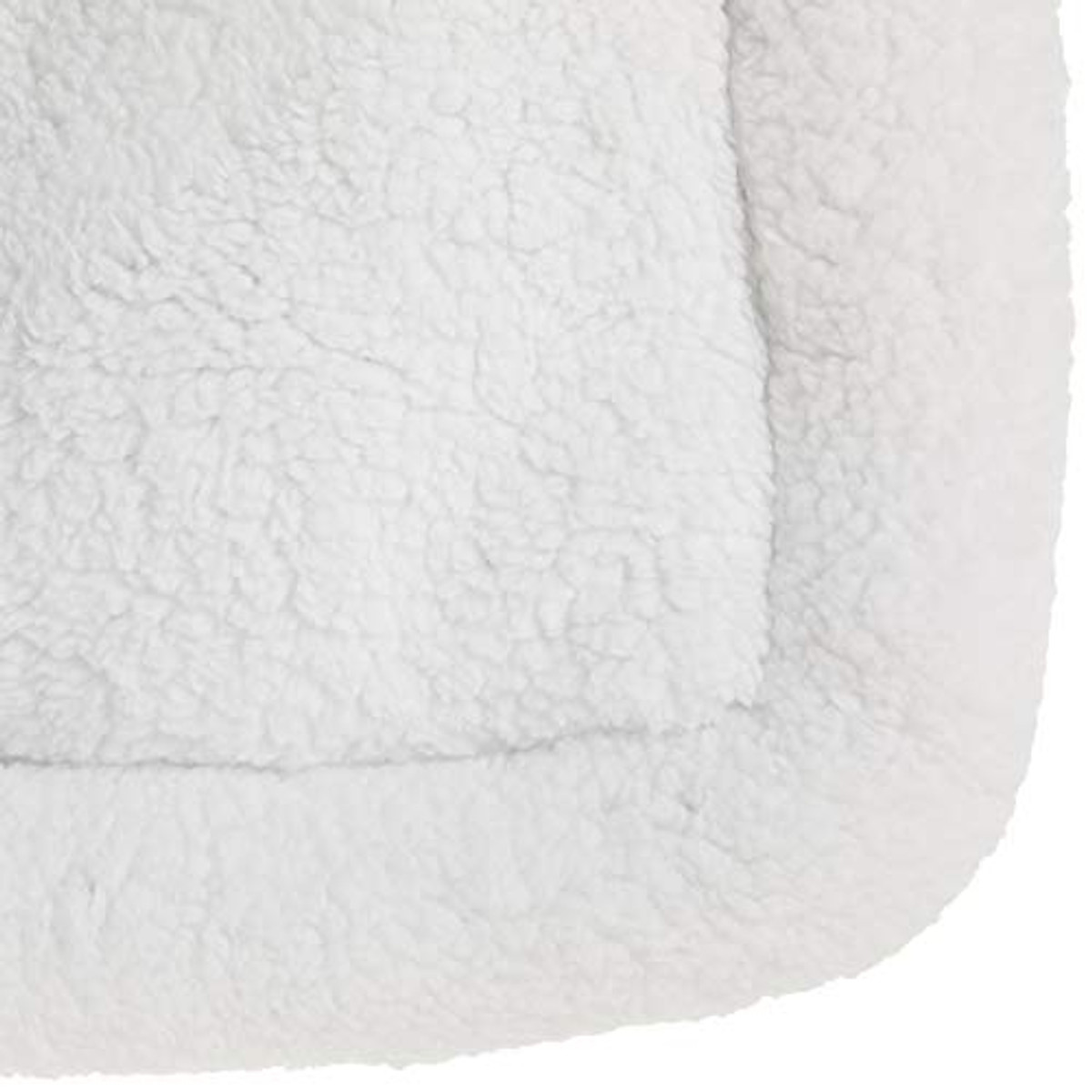 Long Rich HCT ERE-001 Super Soft Sherpa Crate Cushion Dog and Pet Bed, White, By Happycare Textiles, Standard style, 24 x 18 inches