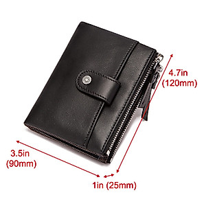 SPYBY Business Card Cases Genuine Leather Money Clips Men's Wallets Money Organizers (Color : Red)