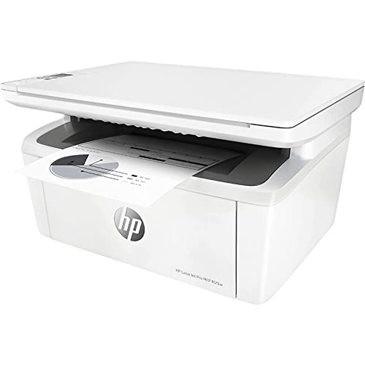 HP Laserjet Pro MFP M29w Wireless All-in-One Monochrome Laser Printer, Mobile Printing, 19ppm, Auto-On/Auto-Off, LCD Control Panel, Print Scan Copy, White, Durlyfish USB Printer Cable