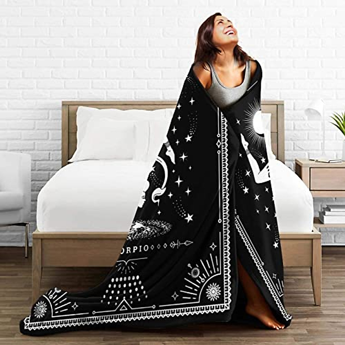 Scorpio Constellation Blanket Zodiac Sign Throw Blanket Astrology Flannel Blanket Birthday Gifts for Women Men 40"X50"