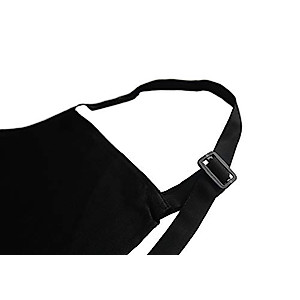 H.BETTER Kid Apron Adjustable Strap with 2 Pockets Painting Cooking Craft Backing Unisex Age 8-12(Black)