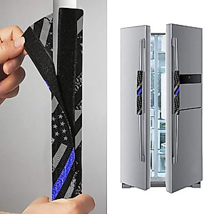 Augenstern Refrigerator Door Handle Covers Thin-Blue-line-Flag-Police Kitchen Appliance Decor Handles