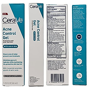 CeraVe Acne Treatment Bundle - Contains CeraVe Resurfacing Retinol Serum (1 fl oz) & CeraVe Acne Control Gel (1.35 fl oz) - With 3 Essential Ceramides, 2 Piece Set, 2.35 Fl Oz