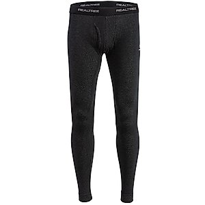 Realtree Thermal Pants for Men -Underwear Long Johns Bottoms -Warm and Insulating -Extreme Winter Gear,Hiking, Hunting (Black, Large)