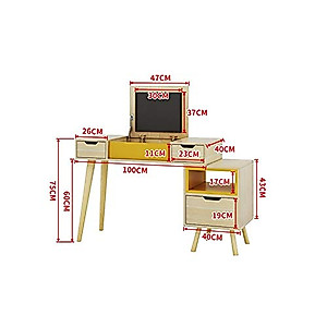 WYKDD Dressers for Bedroom Minimalist Nordic Style Makeup Table with Light Small Apartment Dressing Table Makeup