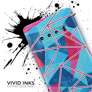 DesignSkinz Vivid Blue and Pink Sharp Shapes Protective Vinyl Decal Wrap Skin Cover Compatible with The Samsung Galaxy S20 (Screen Trim & Back Glass Skin)