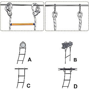 WSYZHL Fire Escape Ladder, Fire Escape Ladder, Emergency Safety Portable Rope Ladder, 2-18 Story Homes Reusable Compact Lightweight External Rescue Ladder/50M/164Ft