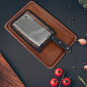 Meat Cleaver Sheath,Butcher Knife Protectors,Waxed Canvas Wide Knifes Edge Guard,Heavy Duty Chopper Covers, Knife Case Blade Protectors(Knives Not Included) (Clear)