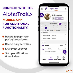 AlphaTrak 3, 8 Piece Pet Blood Glucose Monitoring Kit for Diabetic Cats, Dogs, and Horses All-in-One Solution for in-Clinic Or at Home, with Digital Results