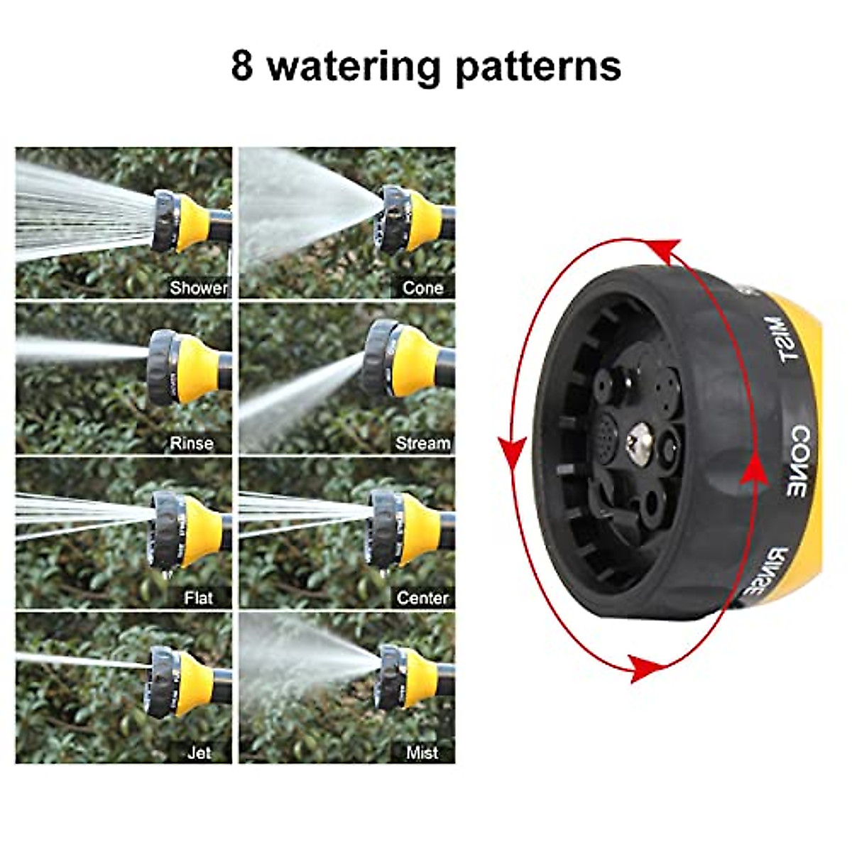 High Pressure 8 in 1 Car Wash Brush Foam Gun,Garden Hose Nozzle Foam Cannon Bottle Soap Sprayer,Watering Plants,Showering pet,Wash Car(Black)