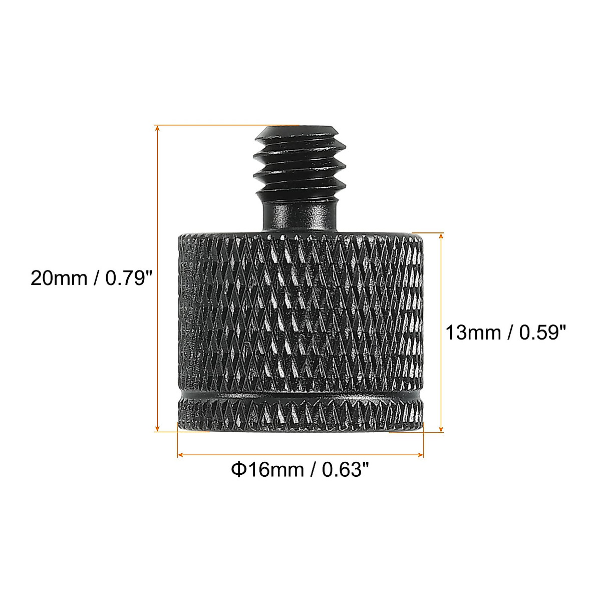 MECCANIXITY Mic Stand Adapter M8 Female to 1/4 Male Camera Screw Thread Adapter for Microphone Tripod Stand Black 2 Pack