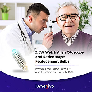 lumenivo Compatible Replacement Bulb for WA-03100 Welch Allyn 3.5 V Light Bulb for Otoscope Model # 03100-U, Wa03100, 03100 - TL1.5 Halogen Bulb - 1 Pack