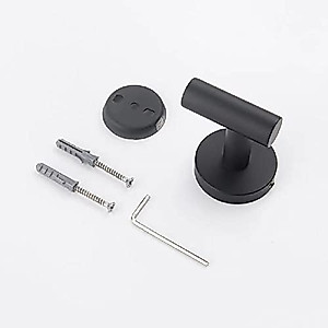 InfantLY Bright 2PCS Bathroom Towel Hook, Stainless Steel Matte Black Coat Robe Clothes Modern Wall Holder Cabinet Closet Sponges for Kitchen Garage Hotel Mounted