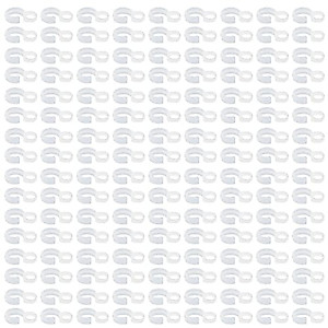 ULTECHNOVO 100 Pcs Windproof Hook Clothes Hanger Buckle Hook Clips Plastic Cloth Hanger Buckles Closet Rod Hooks for Home Workshop Bathroom White