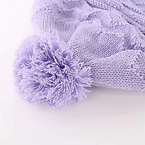 Kids Winter Beanie Hat Mittens Set Warm Fleece Hat Baby Toddler Knitted Hat & Gloves for Boys, Girls