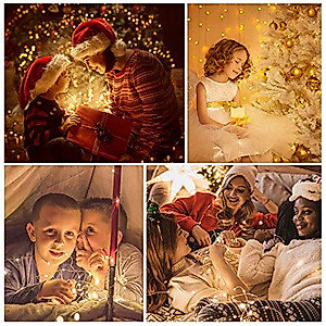 Solar String Lights Outdoor, 33Ft 100LEDs Solar Fairy Lights with 8 Lighting Modes Waterproof Decorative Copper Wire Lights for Christmas Patio Party Garden Gate Yard Wedding (Warm White, 2Pack)