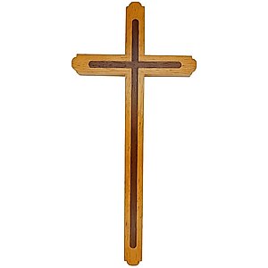 JCNART Handicrafts Wooden Wall Cross Christians Cross Catholic Cross Religious Cross Christmas Easter Cross for Church Home Room Farmhouse Wall Art Decor (Brown)