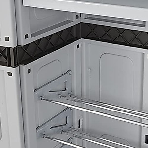 Homeplast Leto 55 lb. Capacity Indoor Outdoor Shoe Rack Storage Cabinet with 2 Moveable Shelves, Holds 20 Pairs, Gray/Anthracite