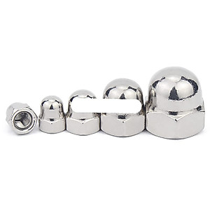 Dome Cap Nuts,Acorn Thread Hex Cap, 1/2/5/10pc M3 M4 M5 M6 M8 M10 M12 M14 M16 304 A2 Stainless Steel Hex Hexagon Short Low Thin Cap Acorn Nut Cover Blind Nut DIN917-M16(1pcs) ( Size : M3(10pcs) )
